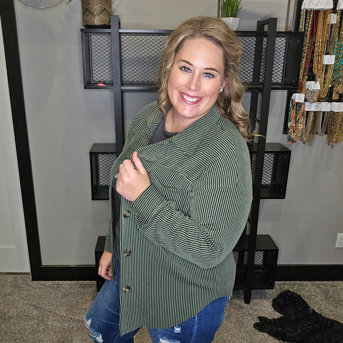 Have It All Ribbed Shacket - Olive – Urban Chic Boutique - NE
